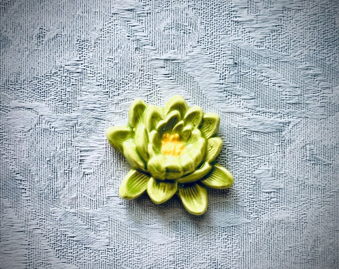 Chartreuse Ceramic Lotus Blossom for Mosaic Garden Art, Koi Pond ...