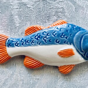 Blue Ceramic Fish for Seascape Mosaic, Ocean Art, Hand Painted Tile - Etsy