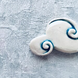 Ceramic Cloud Tile for Mosaic Garden Art, Mixed Media, Hand Painted ...