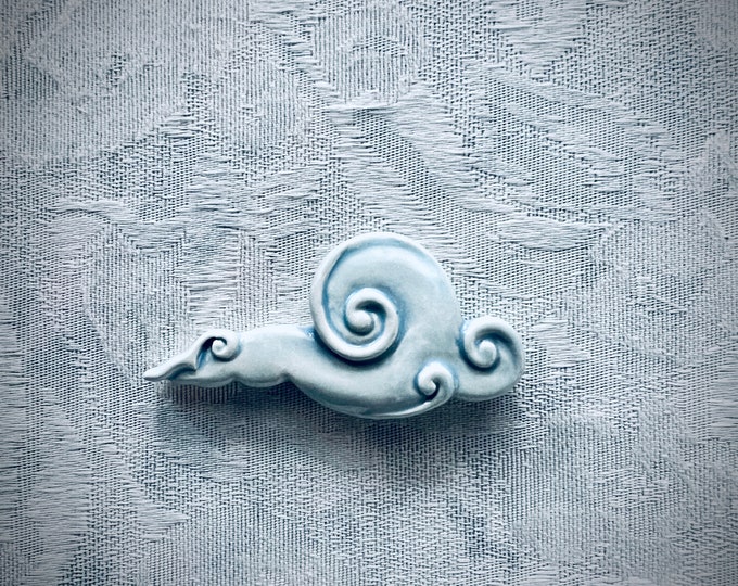 Ceramic Cloud Tile for Mosaic Garden Art, Mixed Media, Hand Painted ...