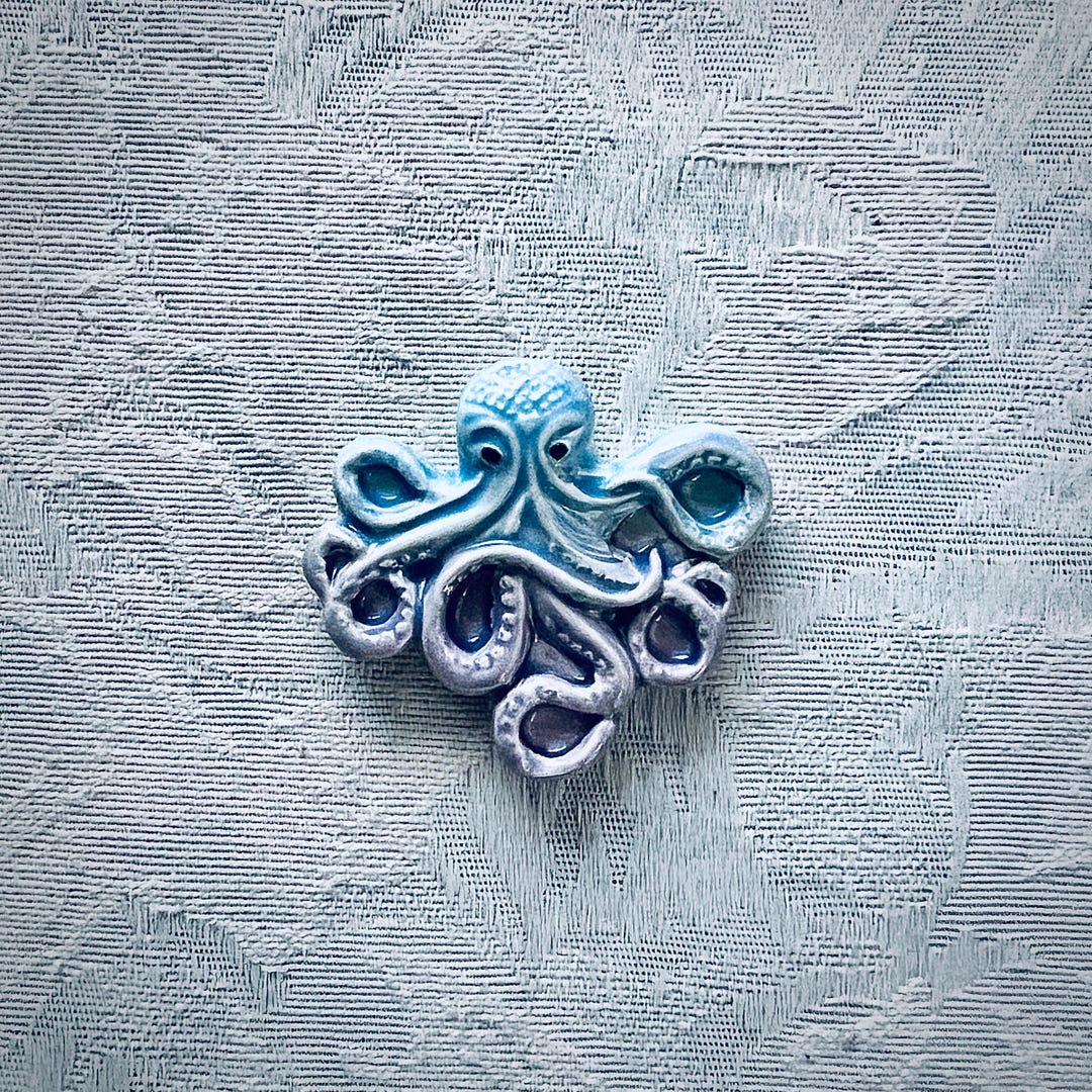 Blue/purple Ceramic Octopus for Mosaic Seascape Art, Sea Life Shower ...