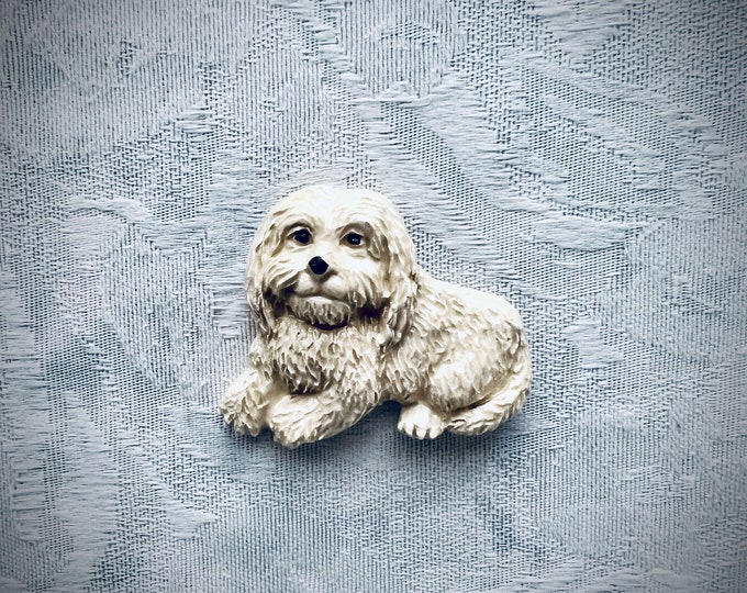 White Ceramic Dog for Mosaic Garden Art, Pet Memorial, Hand Painted ...