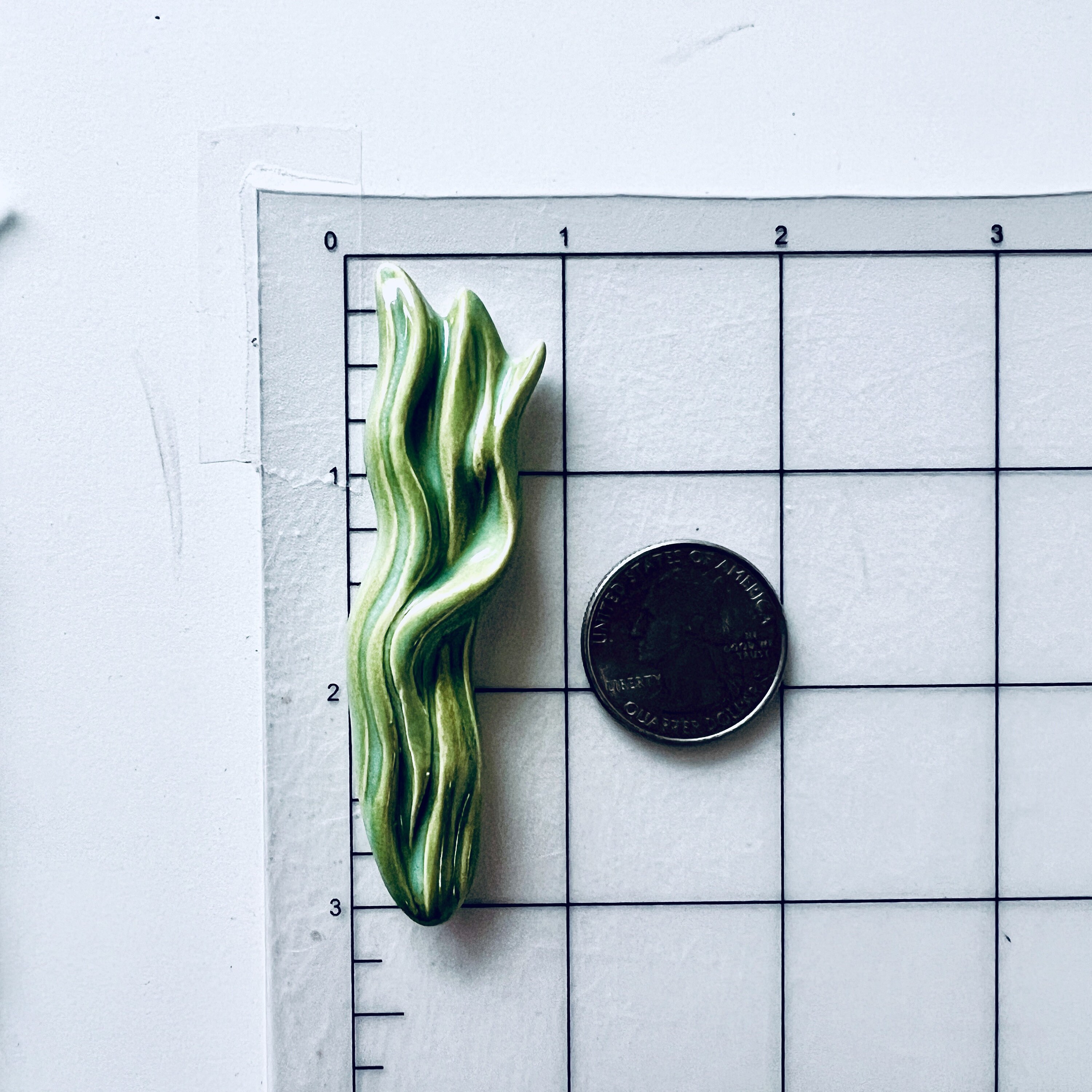 Green Ceramic Seaweed, Hand Painted Art Tile, Seascape Mosaic Supply - Etsy
