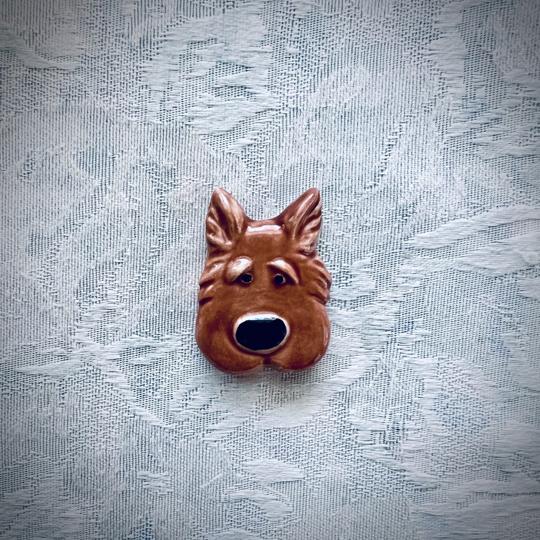 Tan Ceramic Dog Head for Mosaic Garden Art, Pet Memorial Stepping Stone ...