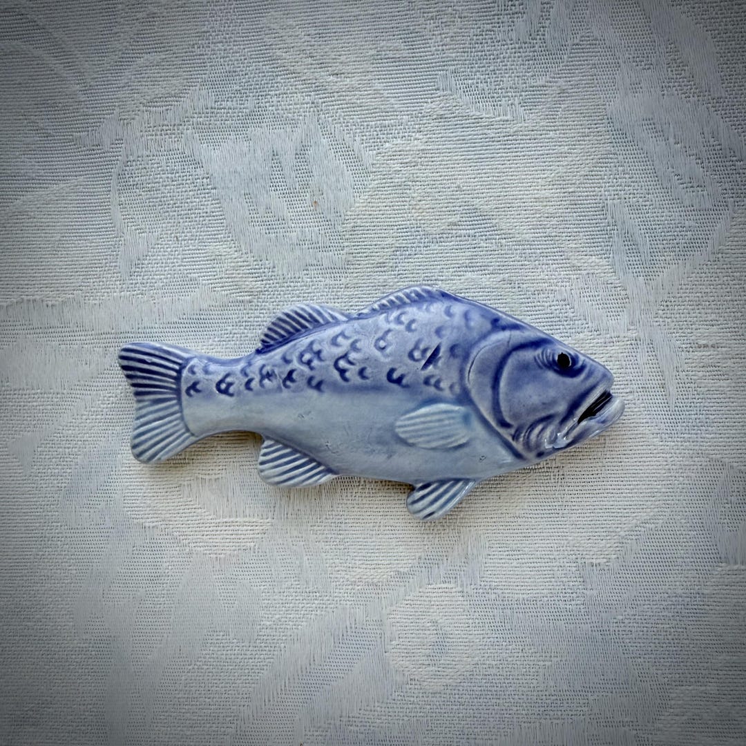 Blue Ceramic Fish, Hand Painted Art Tile, Seascape Mosaic Supply - Etsy