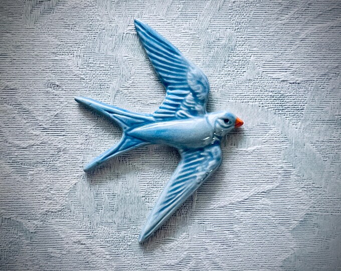 Blue Ceramic Bird for Mosaic Garden Art, Stepping Stone or Bird Bath ...