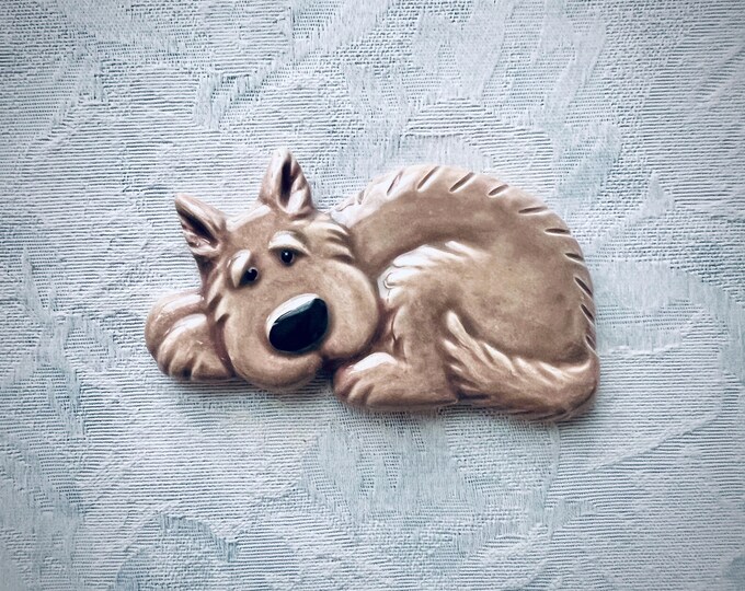 Light Brown Ceramic Dog Tile for Mosaic Art, Pet Memorial Stepping ...