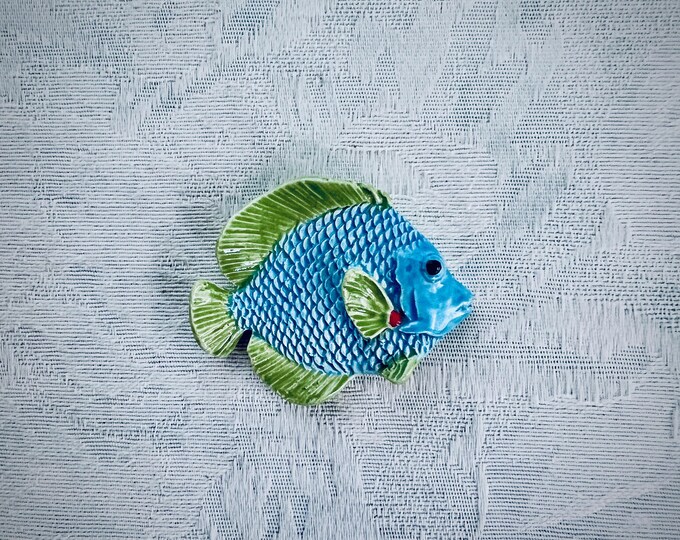 Blue/green Ceramic Fish for Mosaic Seascape Art, Sea Life Shower Wall ...