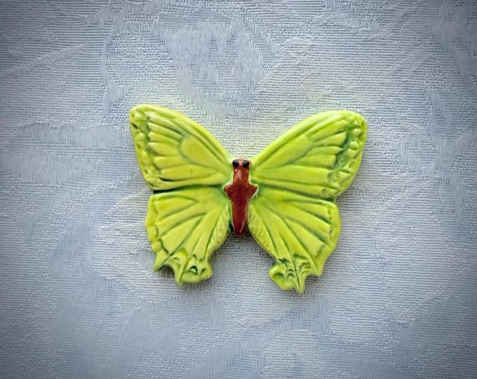 Red Ceramic Butterfly Tile for Mosaic Garden Art, Stepping Stone or ...