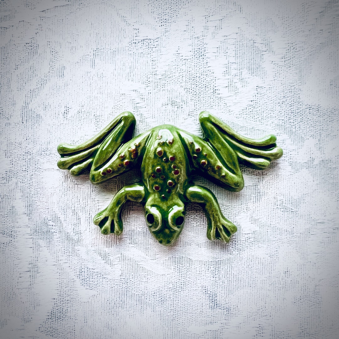 Green Ceramic Frog for Mosaic Garden Art Stepping Stone Hand - Etsy