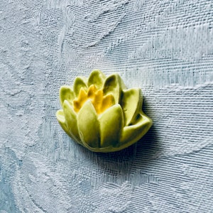 Chartreuse Ceramic Lotus for Garden Mosaic Art, Koi Pond Stepping Stone ...