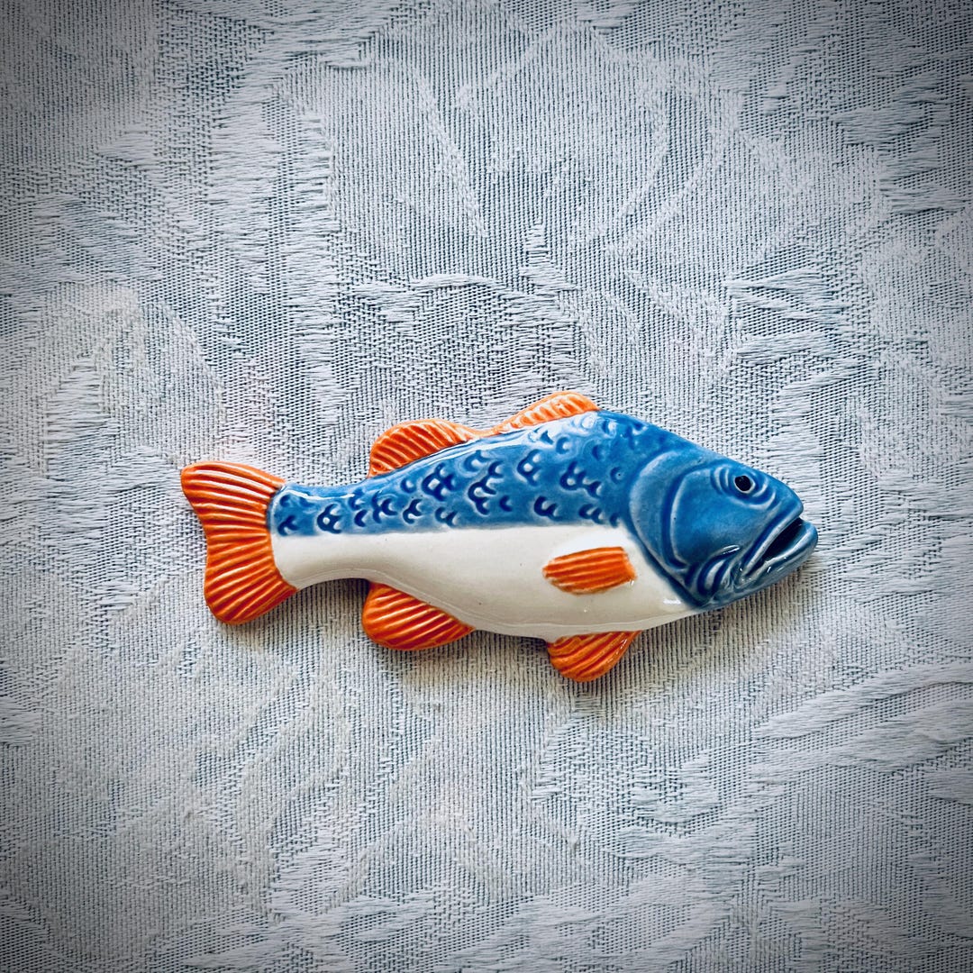Blue Ceramic Fish for Seascape Mosaic, Ocean Art, Hand Painted Tile - Etsy