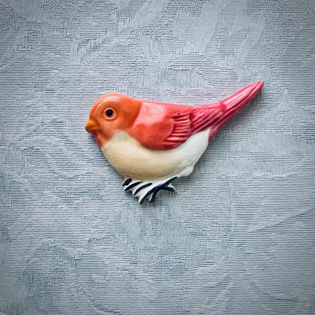 Orange Ceramic Bird for Mosaic Garden Art, Stepping Stone or Bird Bath ...