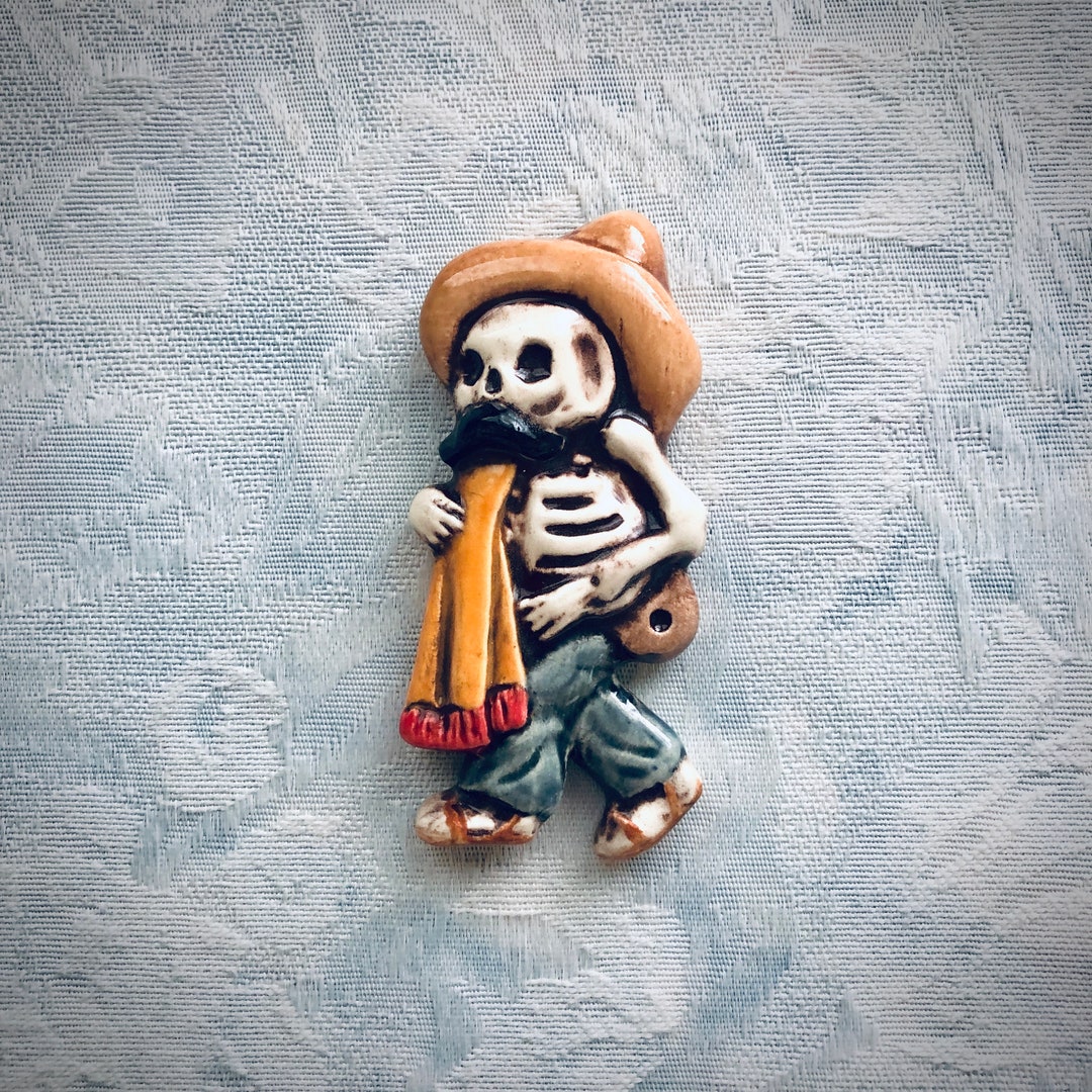 Ceramic Walking Man, Hand-painted Art Tile, Day of the Dead Mosaic ...
