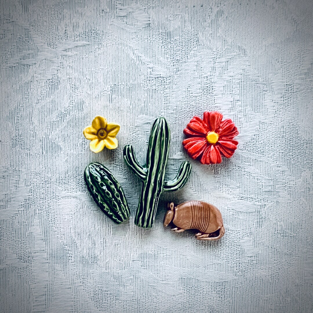 Ceramic Desert Tiles for Mosaic Southwest Art Cactus Flower - Etsy