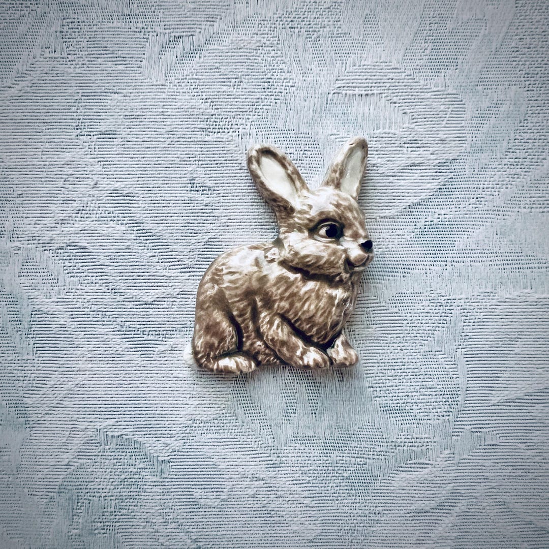 Beige Ceramic Rabbit for Mosaic Garden Art, Bunny Stepping Stone, Hand ...