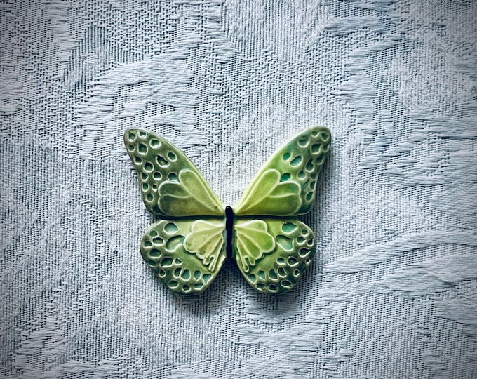 Chartreuse/green Ceramic Butterfly for Mosaic Garden Art, Stepping ...
