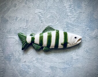 Chartreuse Ceramic Fish Tile for Mosaic Seascape Art, Shower Wall or ...
