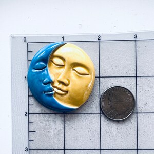 Ceramic Sun and Moon Tile for Mosaic Art, Mixed Media Craft, Hand ...