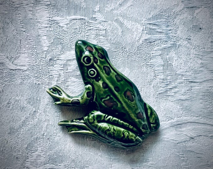 Green Ceramic Frog for Mosaic Garden Art, Stepping Stone or Birdbath ...