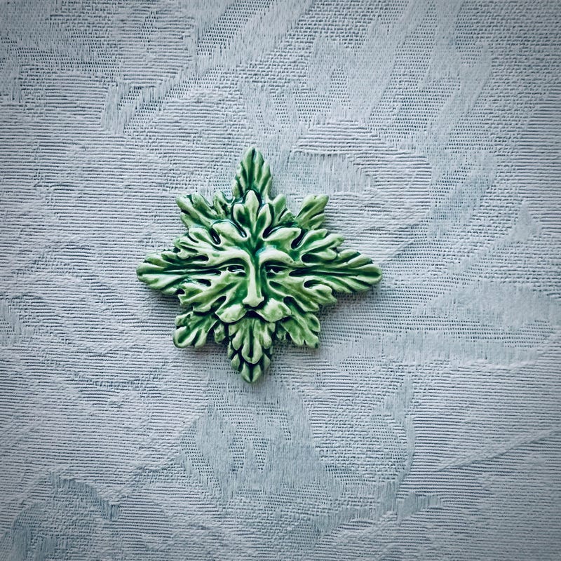 The Green Man Tile - Etsy
