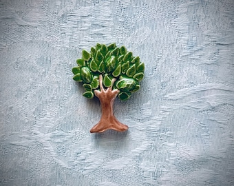Green Ceramic Tree for Mosaic Garden Art, Stepping Stone or Bird Bath ...