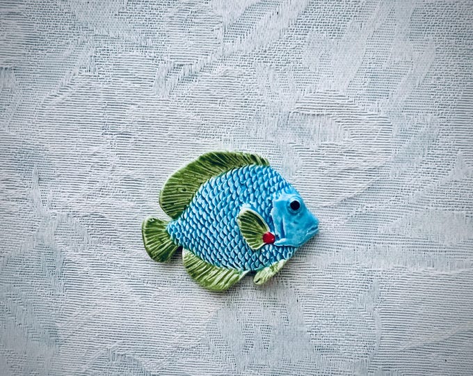 Turquoise/green Ceramic Fish for Mosaic Seascape Art, Sea Life Shower ...