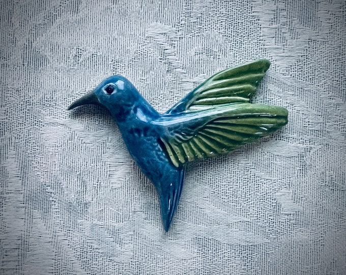 Ceramic Hummingbird Tile for Mosaic Garden Art, Hand Painted Tile ...