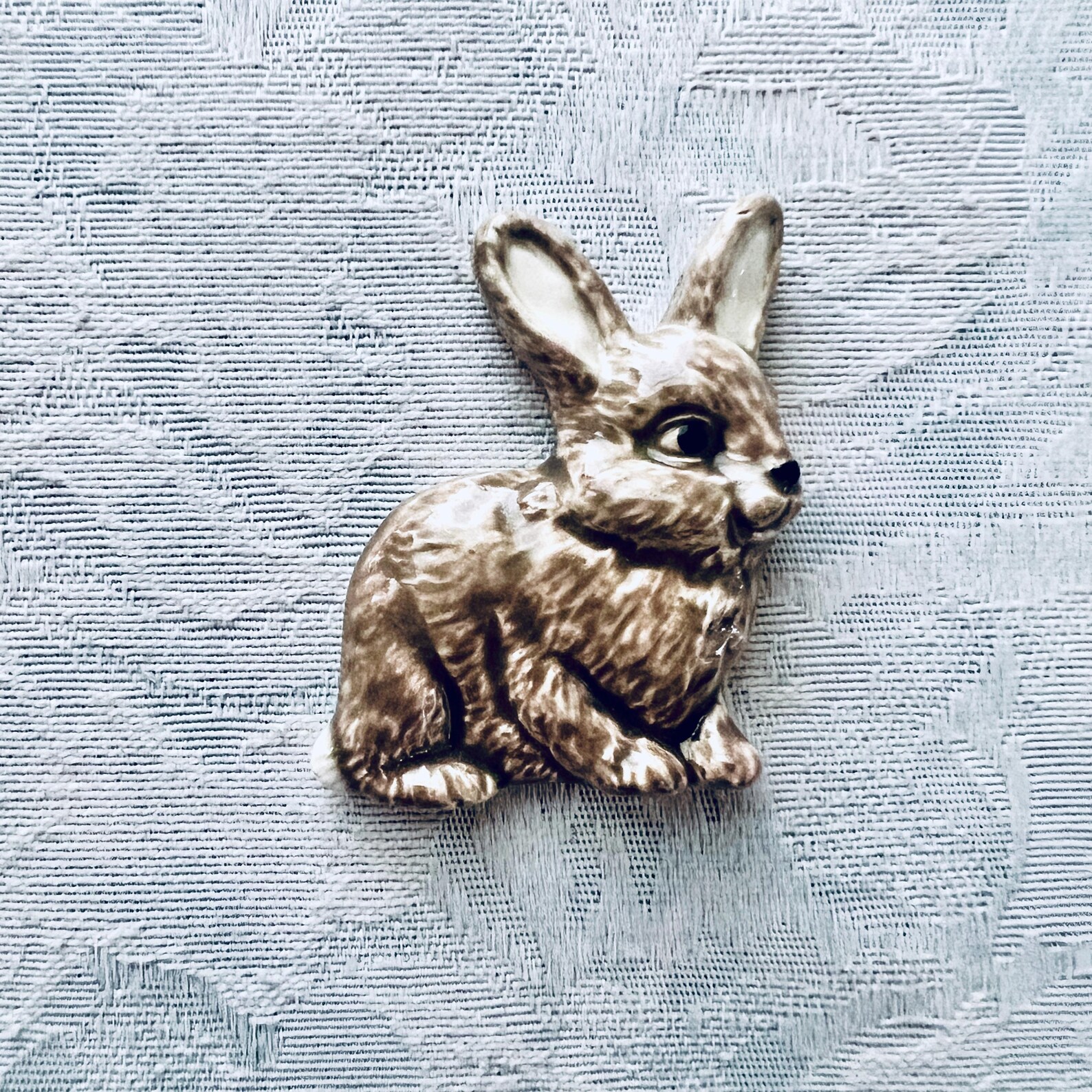 Beige Ceramic Rabbit for Mosaic Garden Art, Bunny Stepping Stone, Hand ...