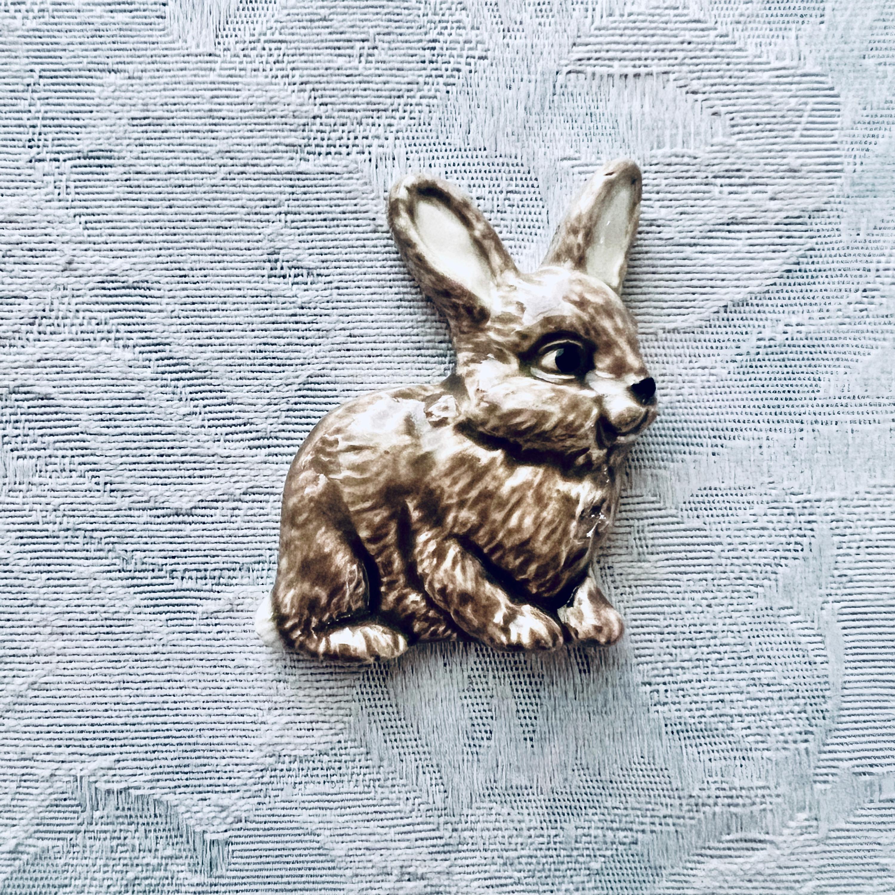 Beige Ceramic Rabbit for Mosaic Garden Art, Bunny Stepping Stone, Hand ...