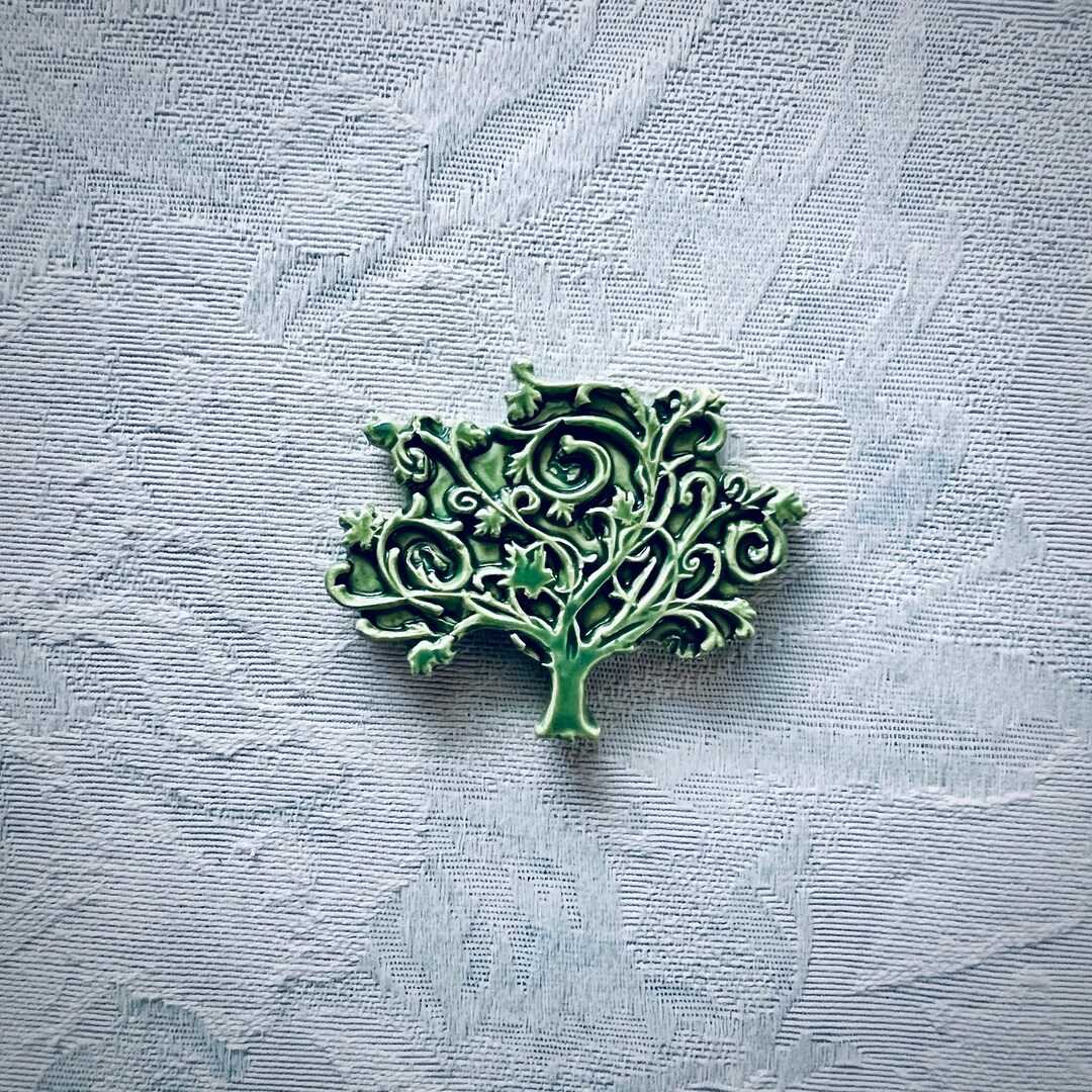 Green Ceramic Living Tree for Mosaic Garden Art, Stepping Stone or Bird ...