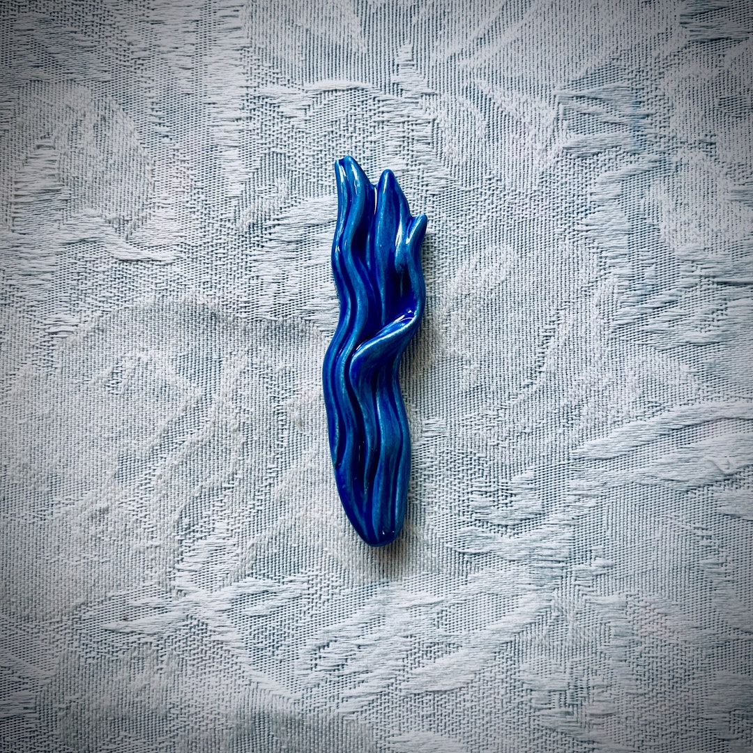 Blue Ceramic Seaweed for Mosaic Seascape Art, Hand Painted Tile - Etsy