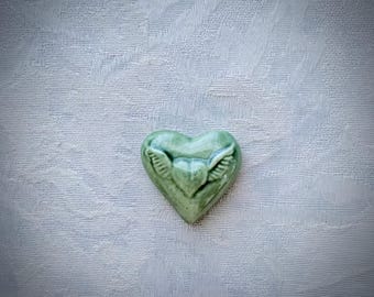 Blue Ceramic Heart for Mosaic Art, Valentine Mixed Media, Hand Painted ...