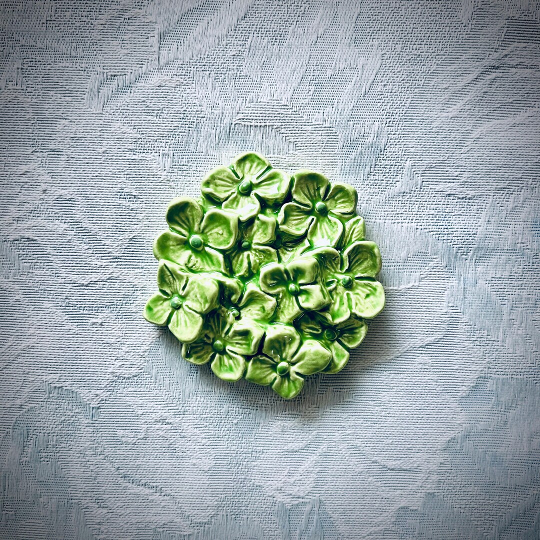 Green Ceramic Hydrangea for Mosaic Garden Art, Stepping Stone or Floral ...