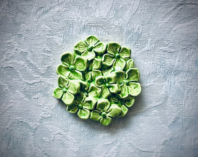 Green Ceramic Hydrangea for Mosaic Garden Art, Stepping Stone or Floral ...