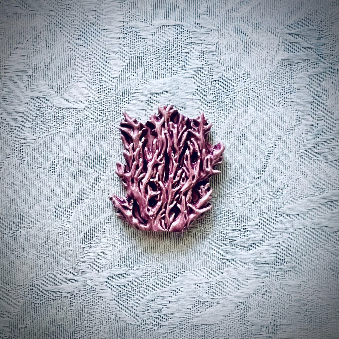 Lilac Ceramic Seaweed for Mosaic Seascape Art, Hand Painted Tile ...