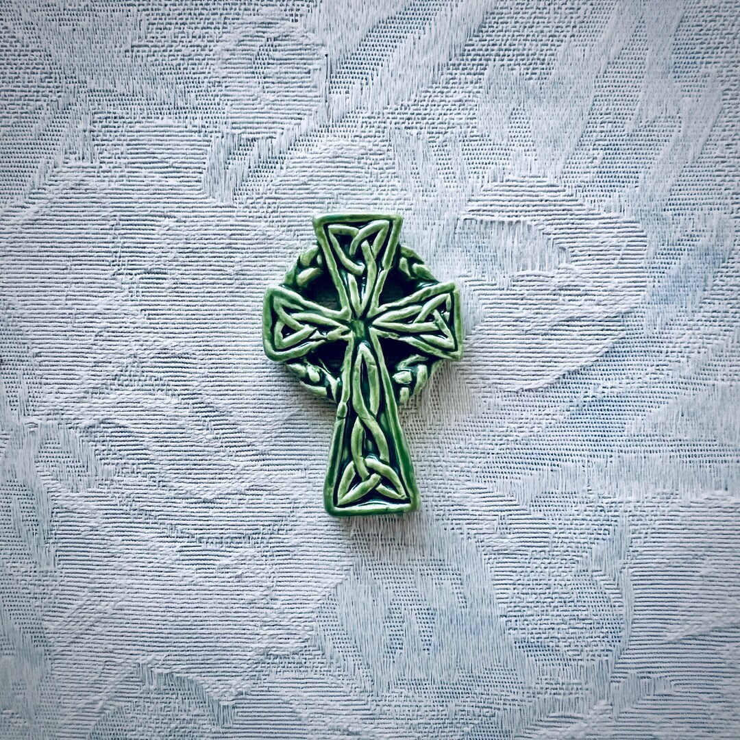 Celtic Ceramic Cross, Hand Painted Art Tile, Christian Mosaic Supply - Etsy