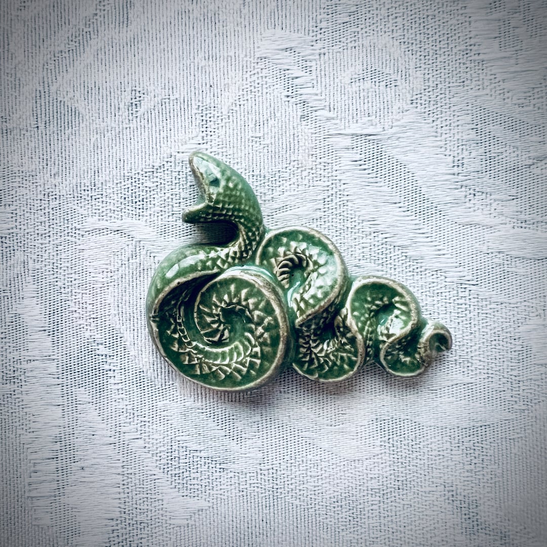 Green Ceramic Snake for Mosaic Garden Art, Stepping Stone or Patio Wall ...