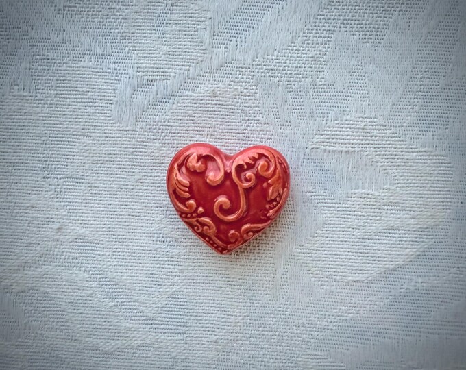 Blue Ceramic Heart for Mosaic Art, Valentine Mixed Media, Hand Painted ...