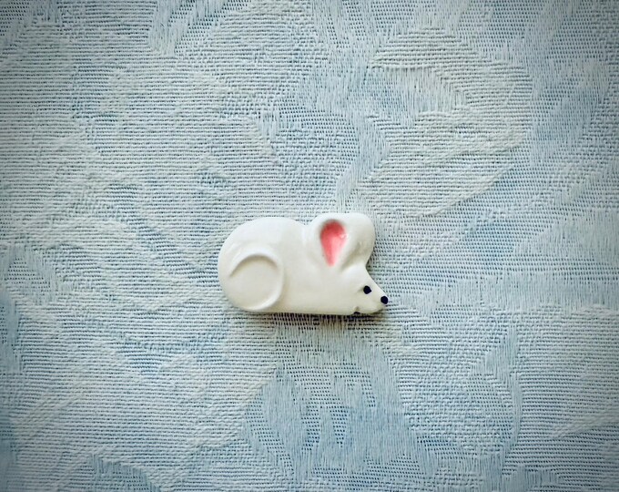 Small White Mouse, Hand Painted Art Tile, Garden Mosaic Supply - Etsy