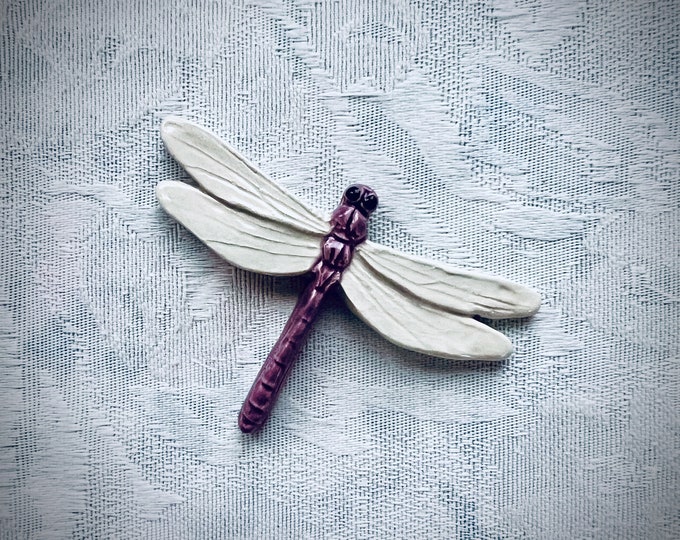 Purple Ceramic Dragonfly for Mosaic Garden Art, Stepping Stone or Bird ...