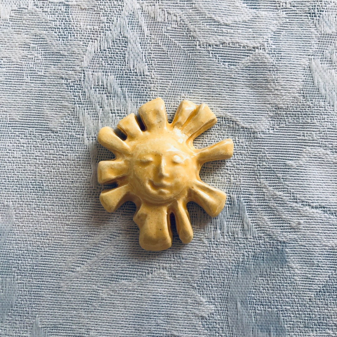 Gold Ceramic Sun God for Mosaic Art, Hand Painted Molded Tile - Etsy