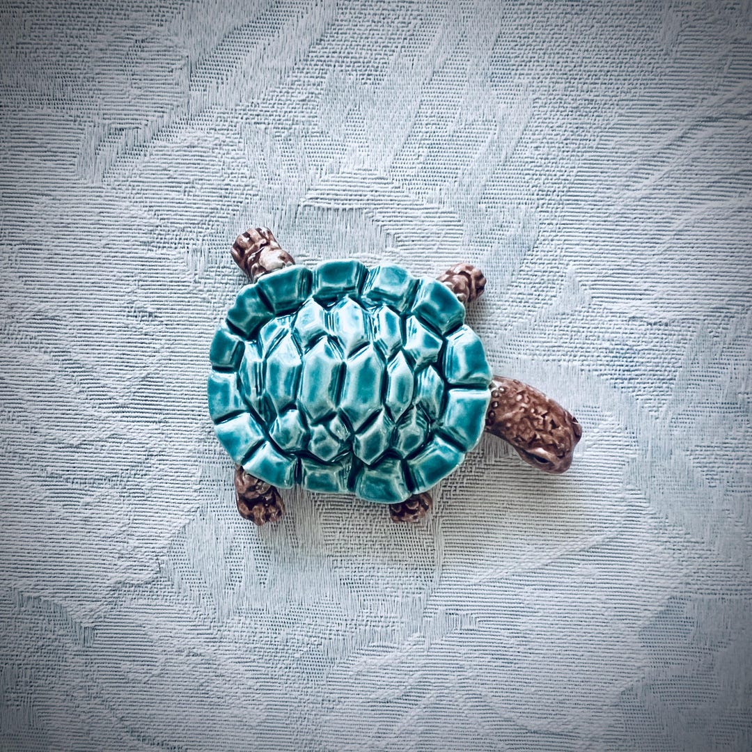 Teal Ceramic Turtle for Mosaic Garden Art, Stepping Stone or Bird Bath ...