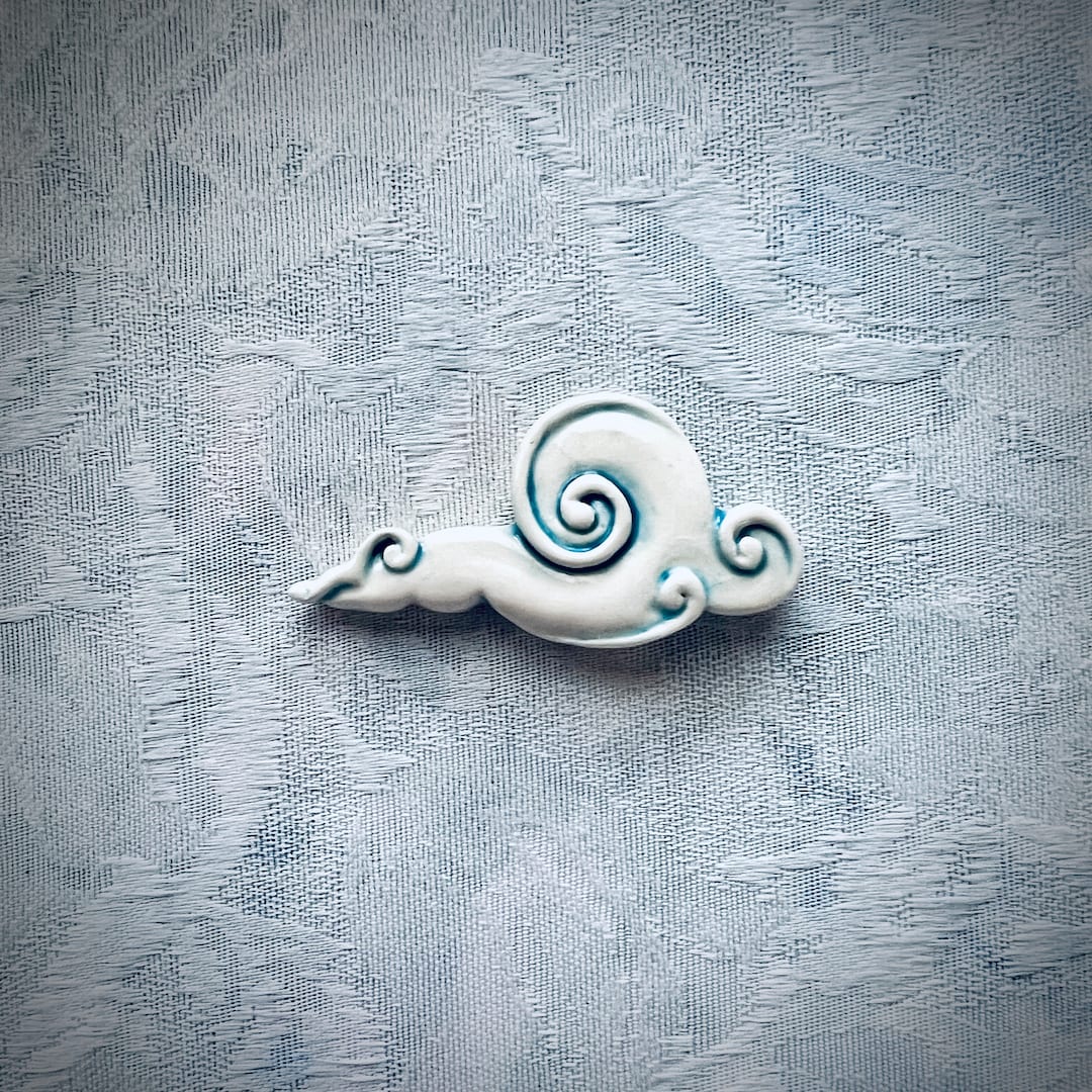 Ceramic Cloud Tile for Mosaic Garden Art, Mixed Media, Hand Painted ...