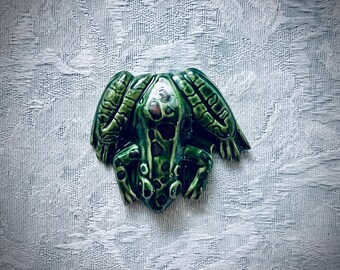 Green Ceramic Frog for Mosaic Garden Art, Stepping Stone or Birdbath ...