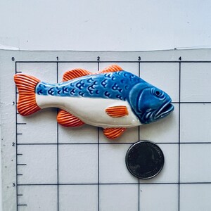 Blue Ceramic Fish for Seascape Mosaic, Ocean Art, Hand Painted Tile - Etsy