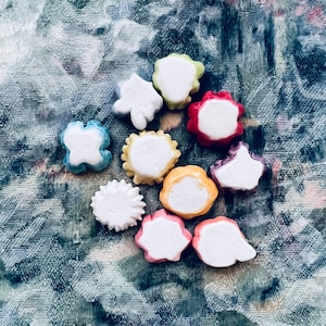 10 Small Ceramic Flowers, Hand Painted Art Tiles, Garden Mosaic Supply ...