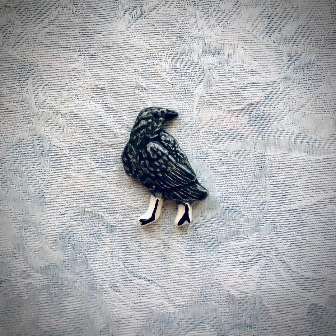 Ceramic Crow Tile for Mosaic Garden Art, Hand Painted Molded Tile - Etsy
