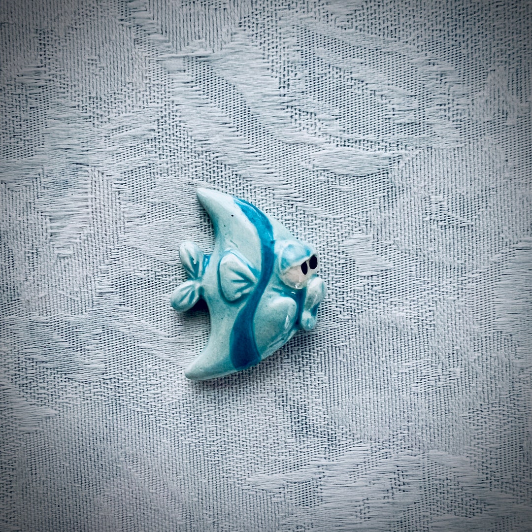 Aqua Ceramic Fish for Mosaic Seascape Art, Sea Life Shower Wall, Hand ...