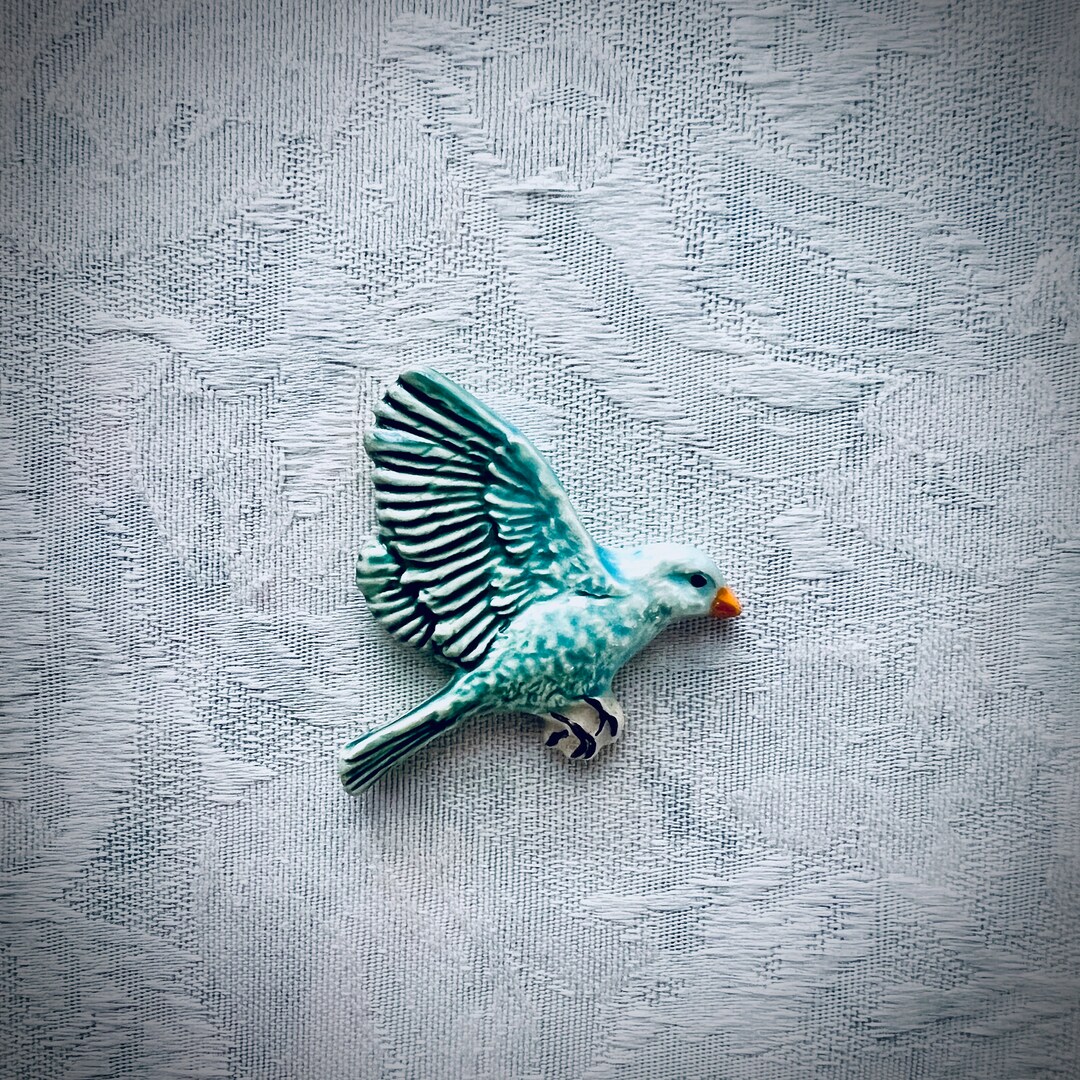 Blue Ceramic Bird for Mosaic Garden Art, Bird in Flight, Garden Rock or ...